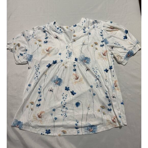 IECCP | Tops | Boho Cottagecore Floral Peasant Top Nwt Xl | Poshmark
